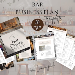 Bar Business Plan, Bar Owner Business Template, Business Plan Template ...