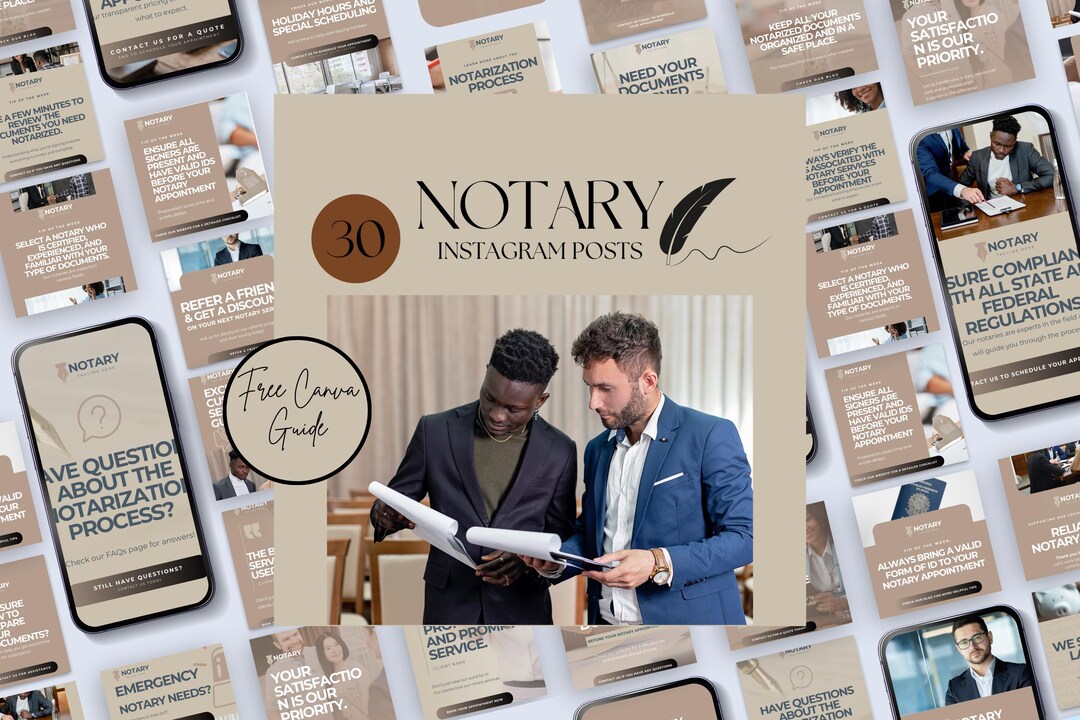 Notary Instagram Posts, Notary Social Media Post Templates, Notary ...