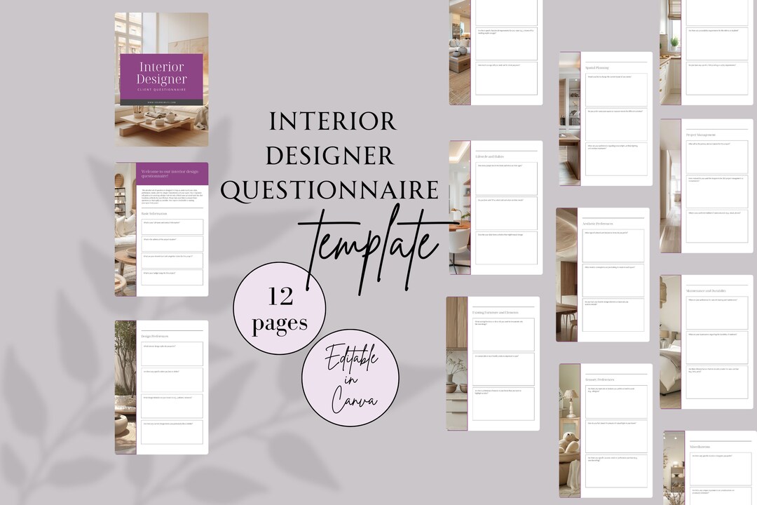 Interior Design Questionnaire, Interior Design Client Questionnaire ...