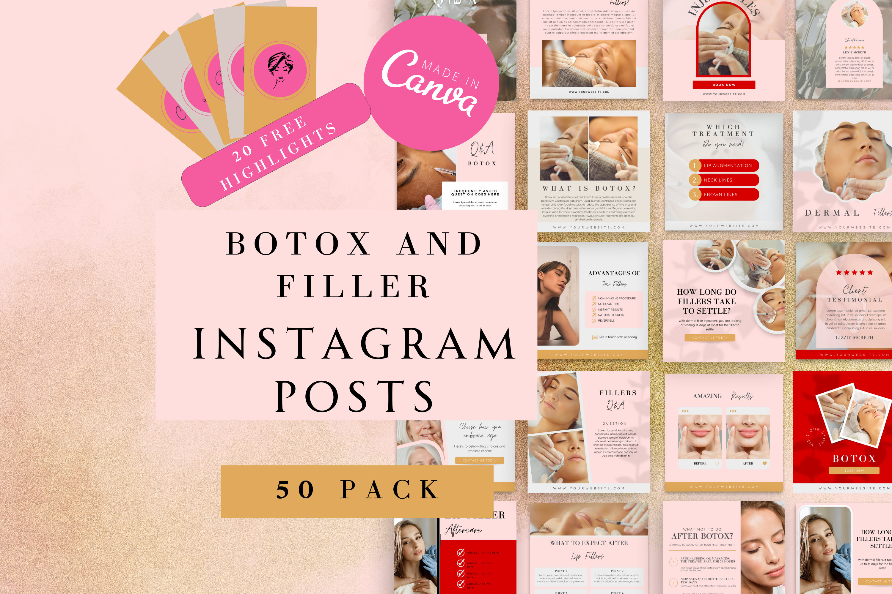 Botox and Fillers Instagram Post Template, Botox Filler Ig Posts, Botox ...