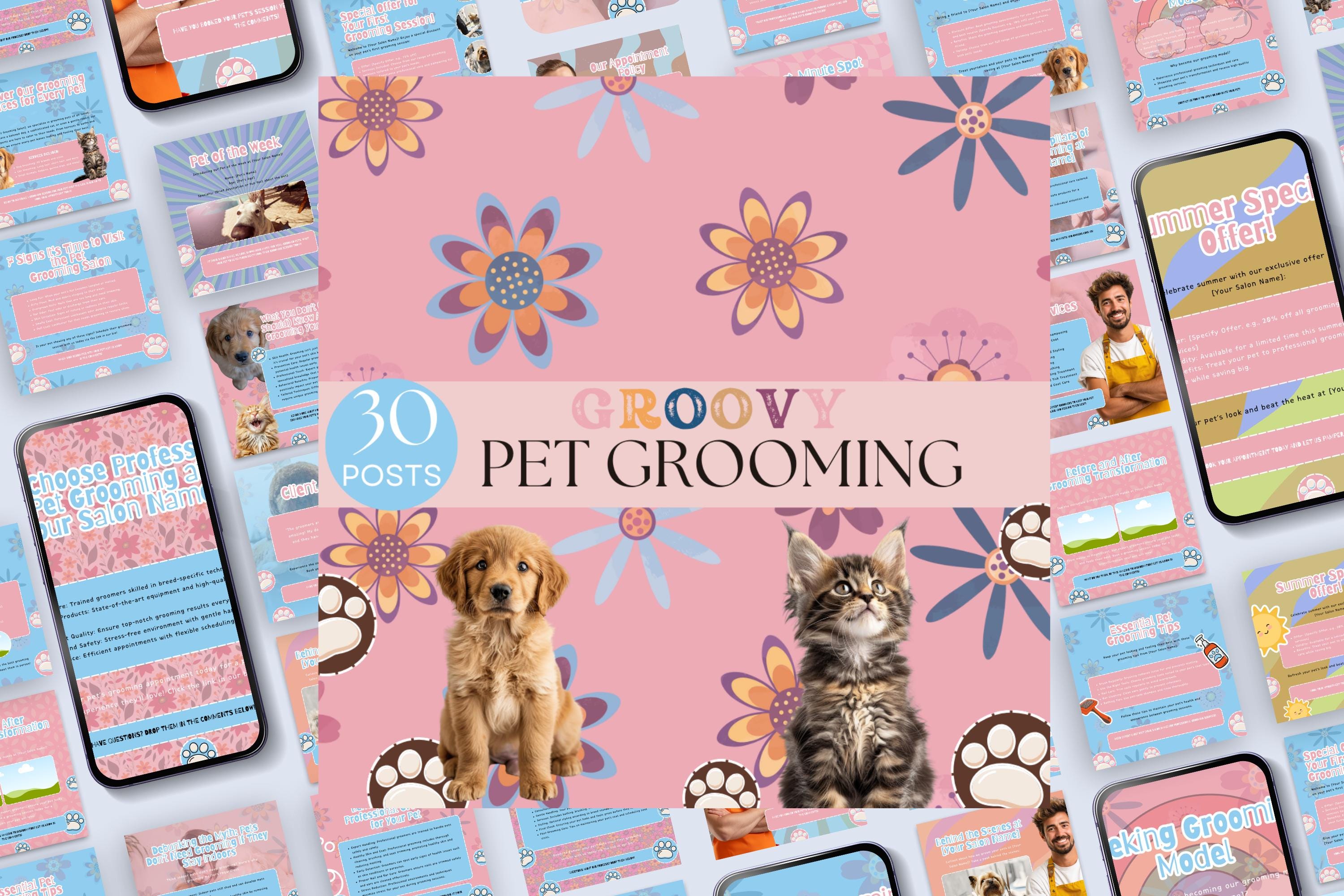Pet Grooming Instagram Templates, Dog Grooming Template, Pets Instagram ...