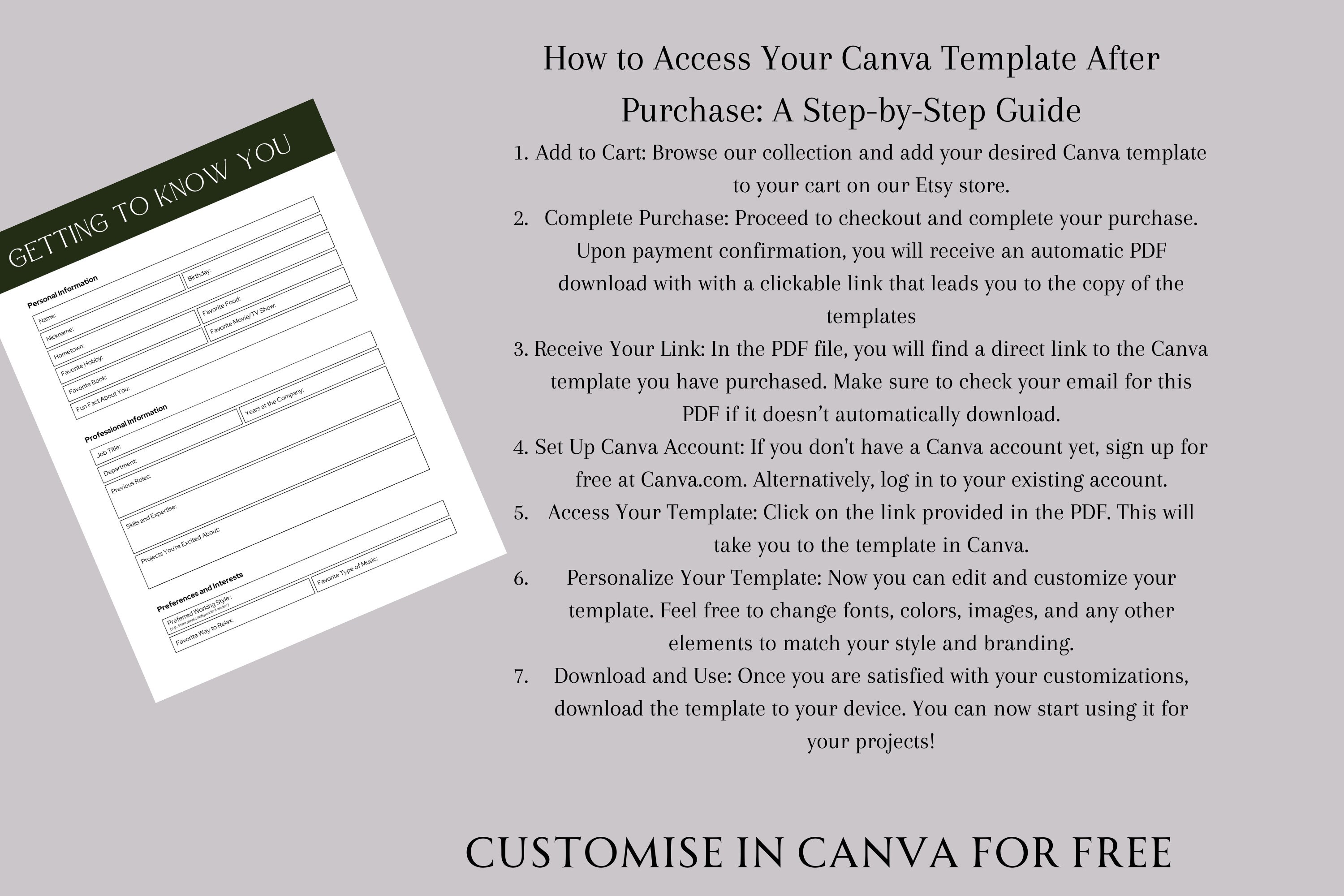 Getting to Know Me Template, Get to Know Me Template, Coworker ...