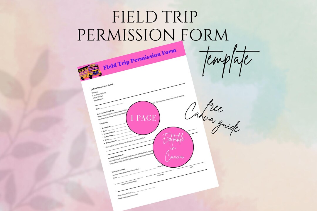 Field Trip Form, Field Trip Permission Form, School Form, Daycare Field ...