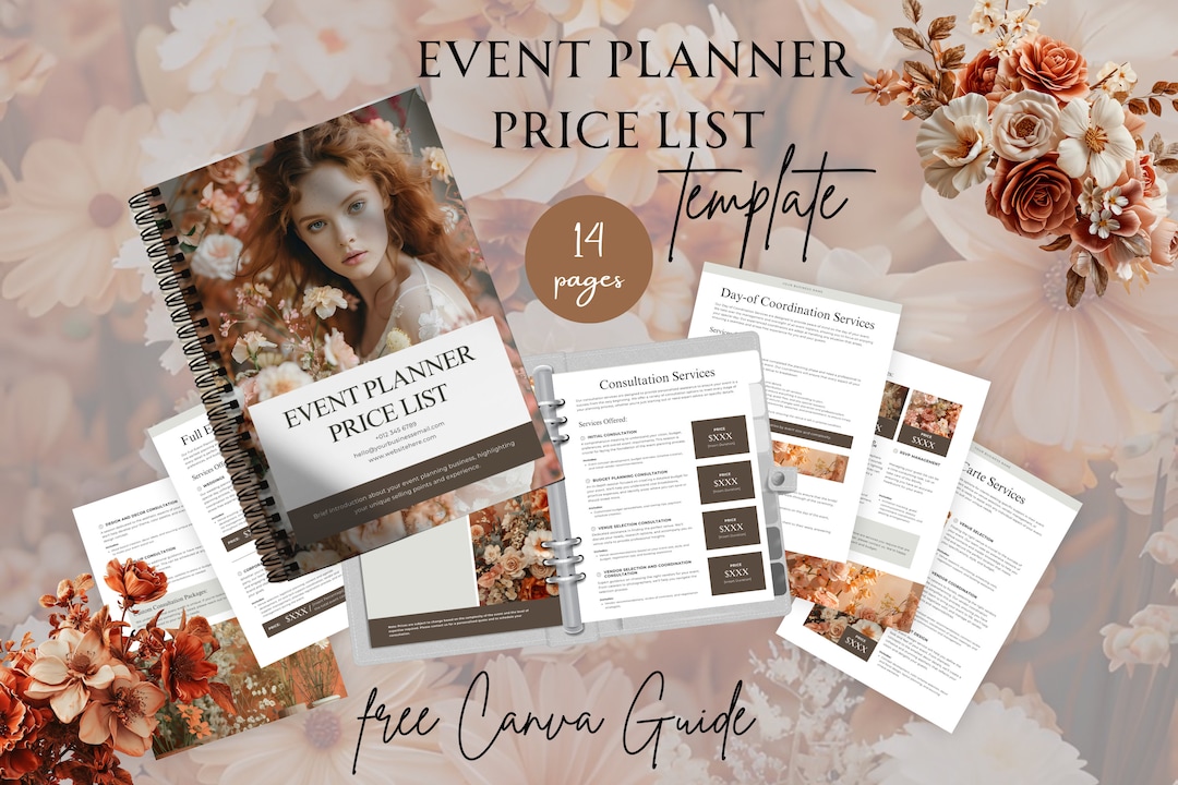 Event Planner Price List, Event Services Template, Editable Event ...