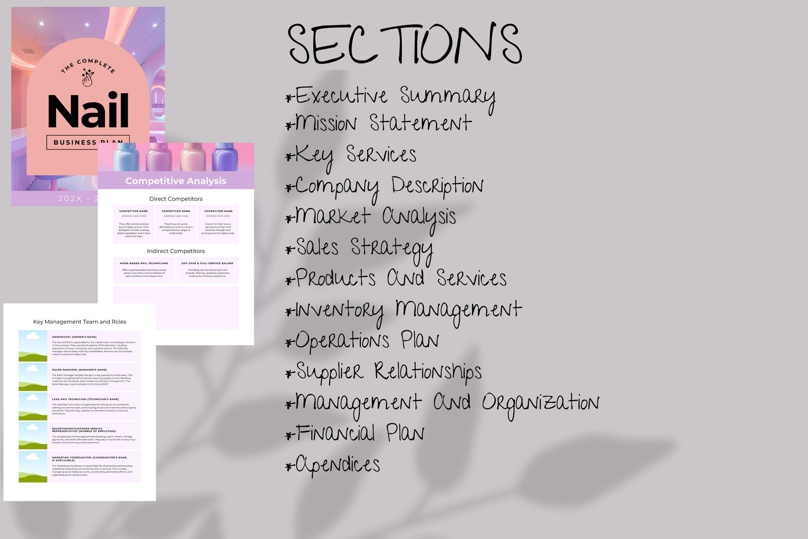 Nail Business Plan Template, Nail Tech Business Plan, Nail Tech ...