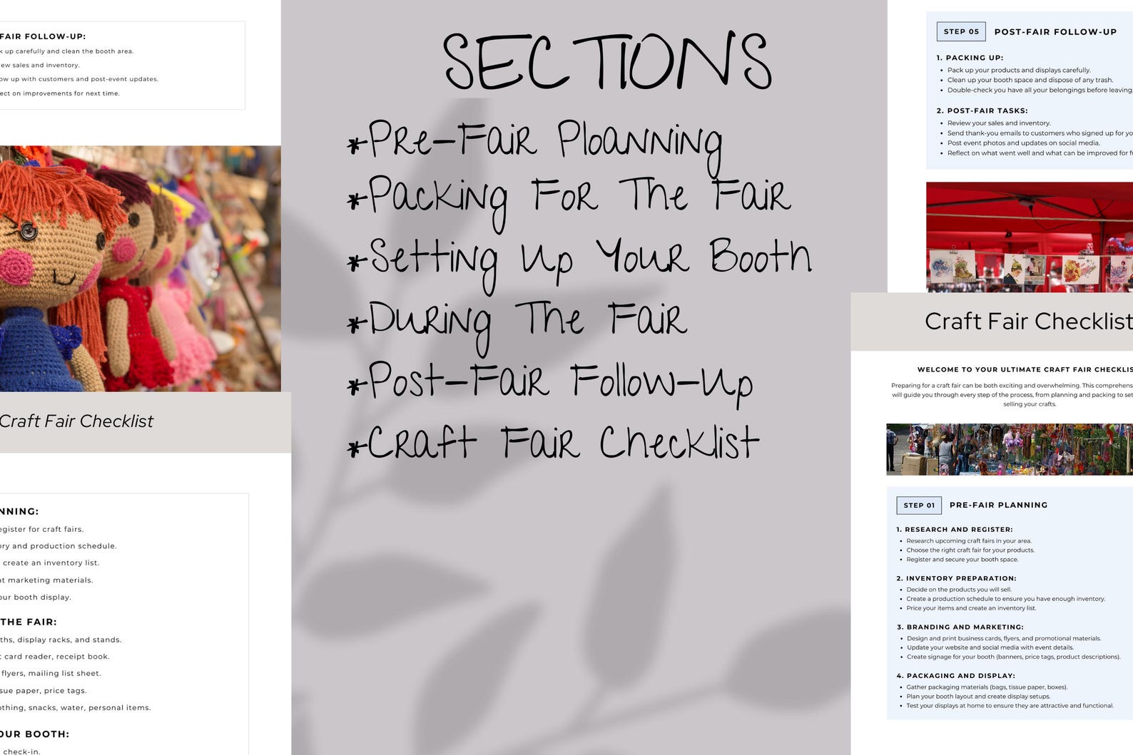 Craft Fair Checklist, Canva Template, Handmade Business Template, Craft ...