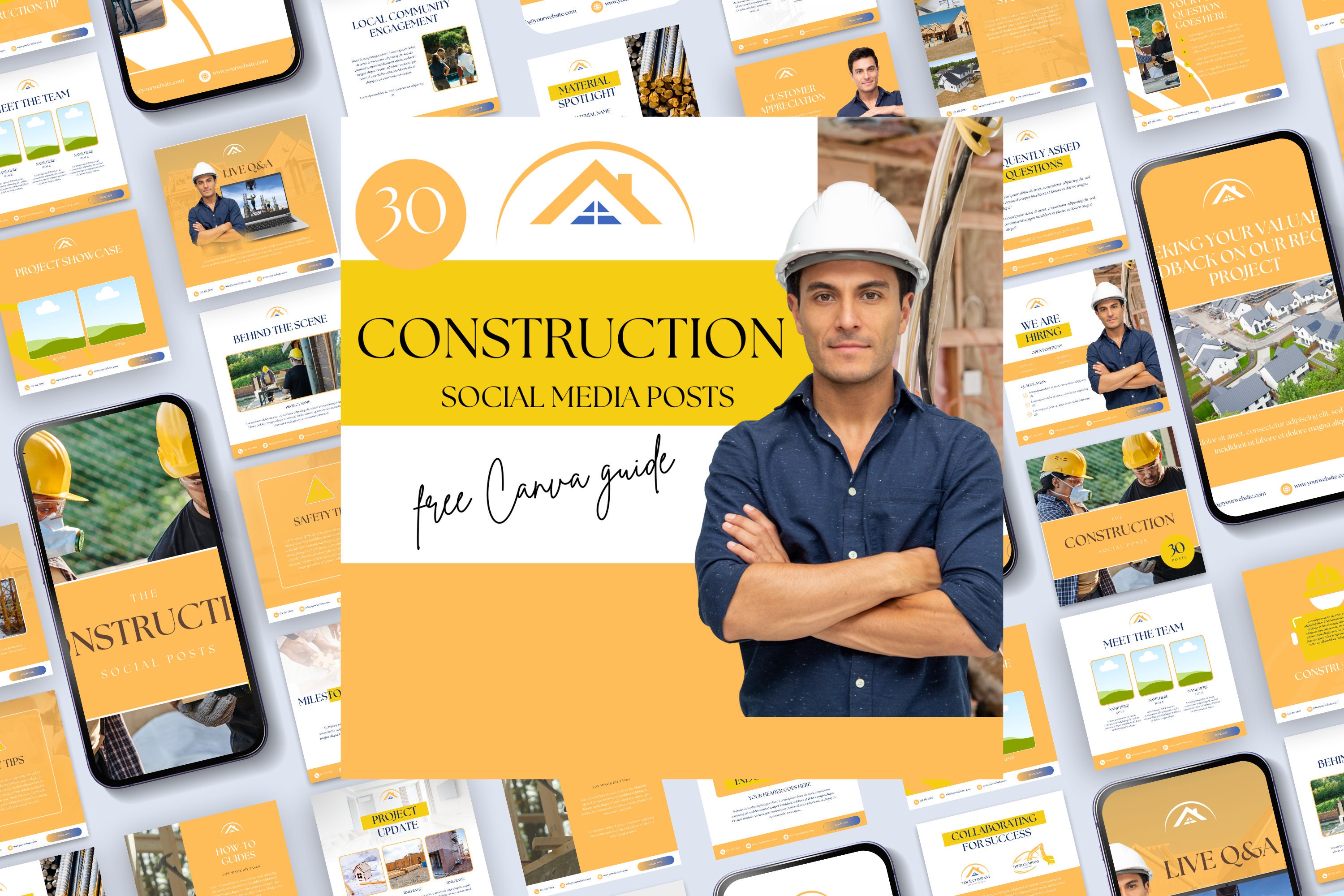 Construction Instagram Post, Instagram Templates for Construction ...