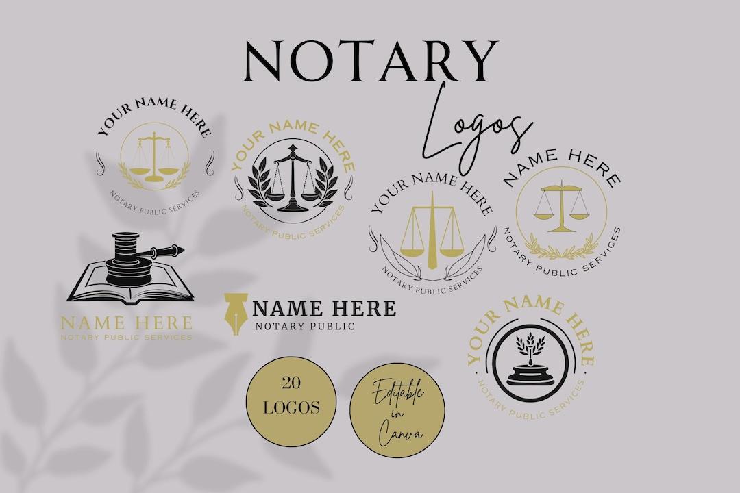 Notary Public Logo, Notary Logo Design, Notary Marketing, Canva Notary ...