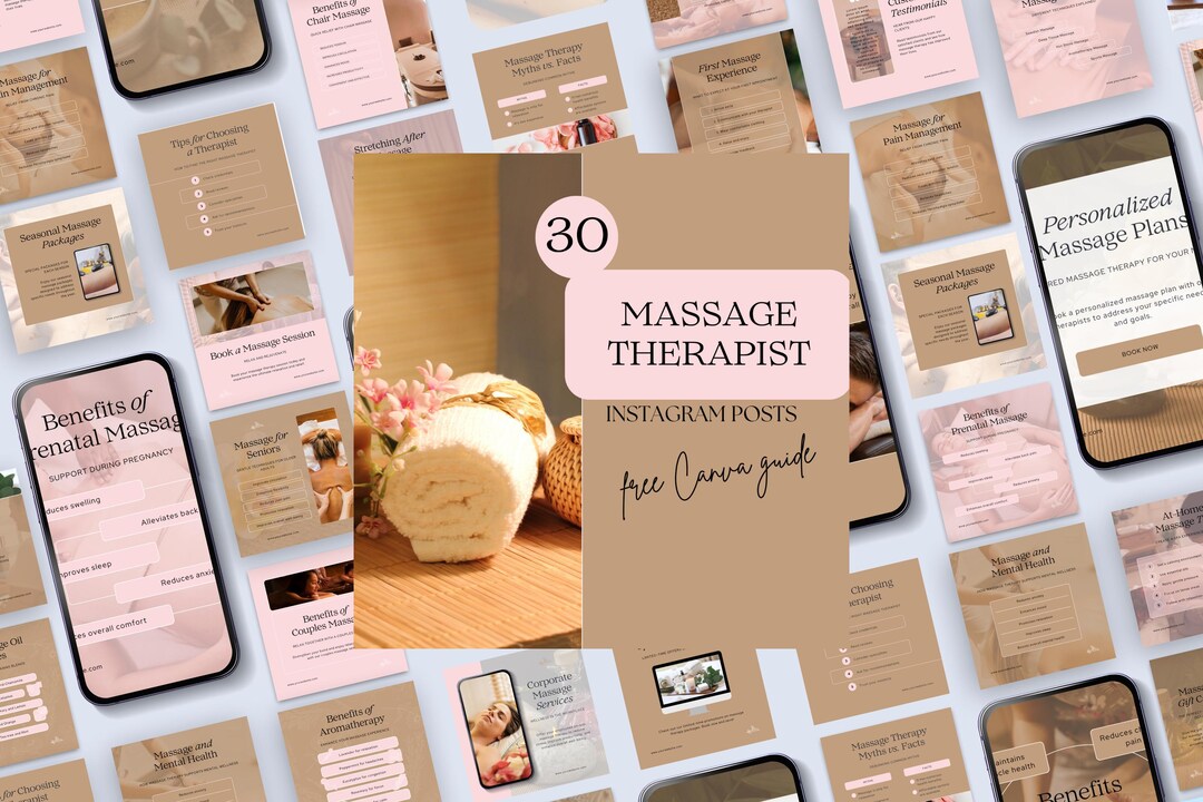 Massage Therapy Social Media Post Templates, Massage Therapy Instagram ...