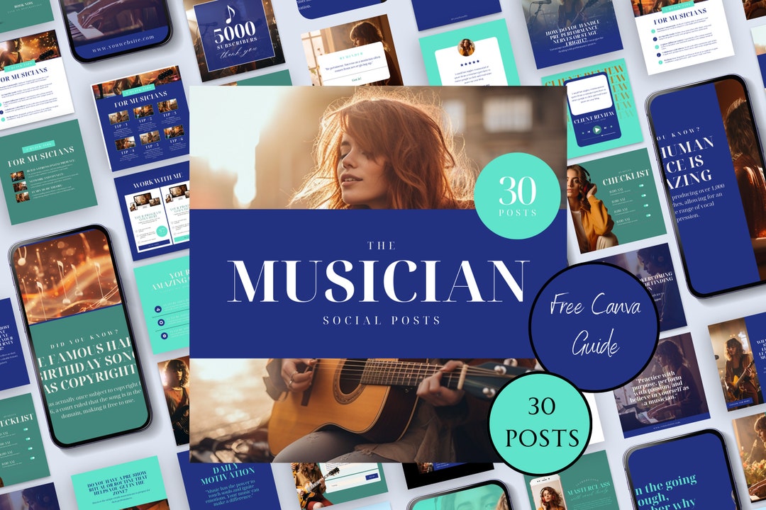 Musician Instagram Template, Guitarist Instagram Posts, Singer ...