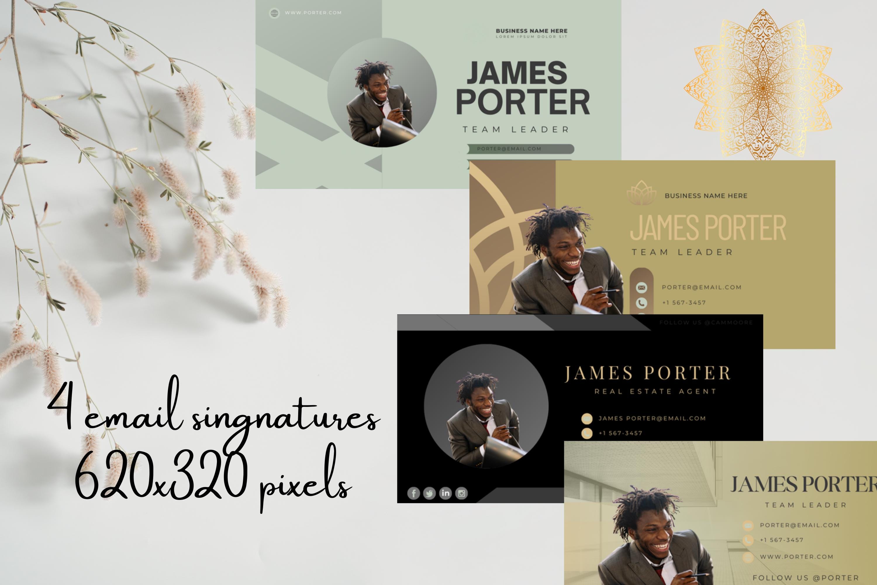 Email Signature Template for Realtors, Email Signature Canva, Email ...