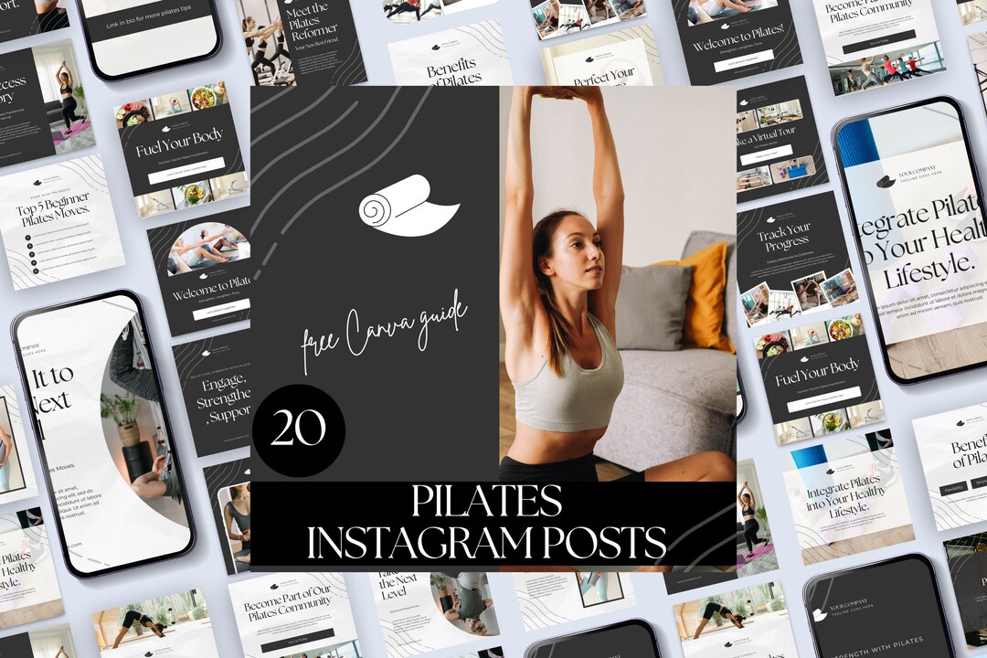 Pilates Posts, Instagram Templates Pilates, Pilates Instagram Posts ...