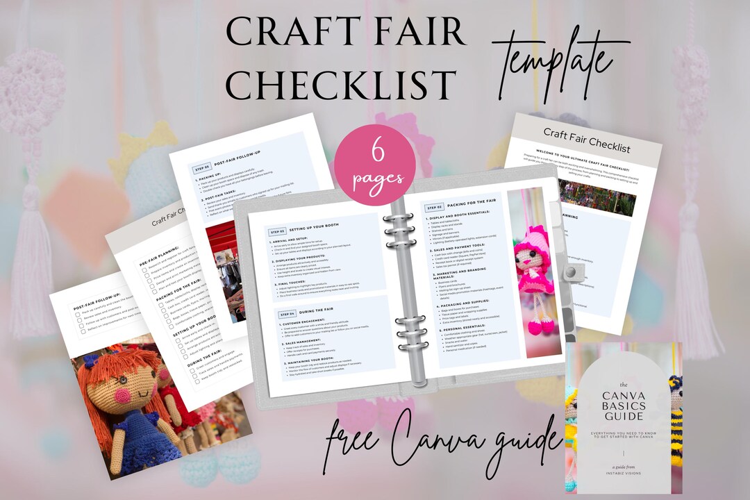 Craft Fair Checklist, Canva Template, Handmade Business Template, Craft ...