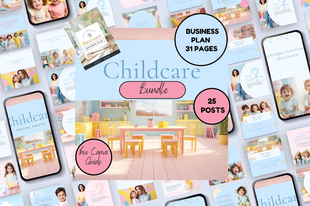 Childcare Social Media Posts, Business Plan for Daycare, Childcare ...
