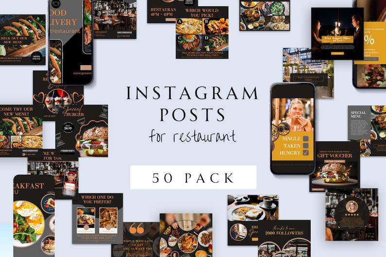Restaurant Instagram Post Templates, Restaurant Social Media Posts ...