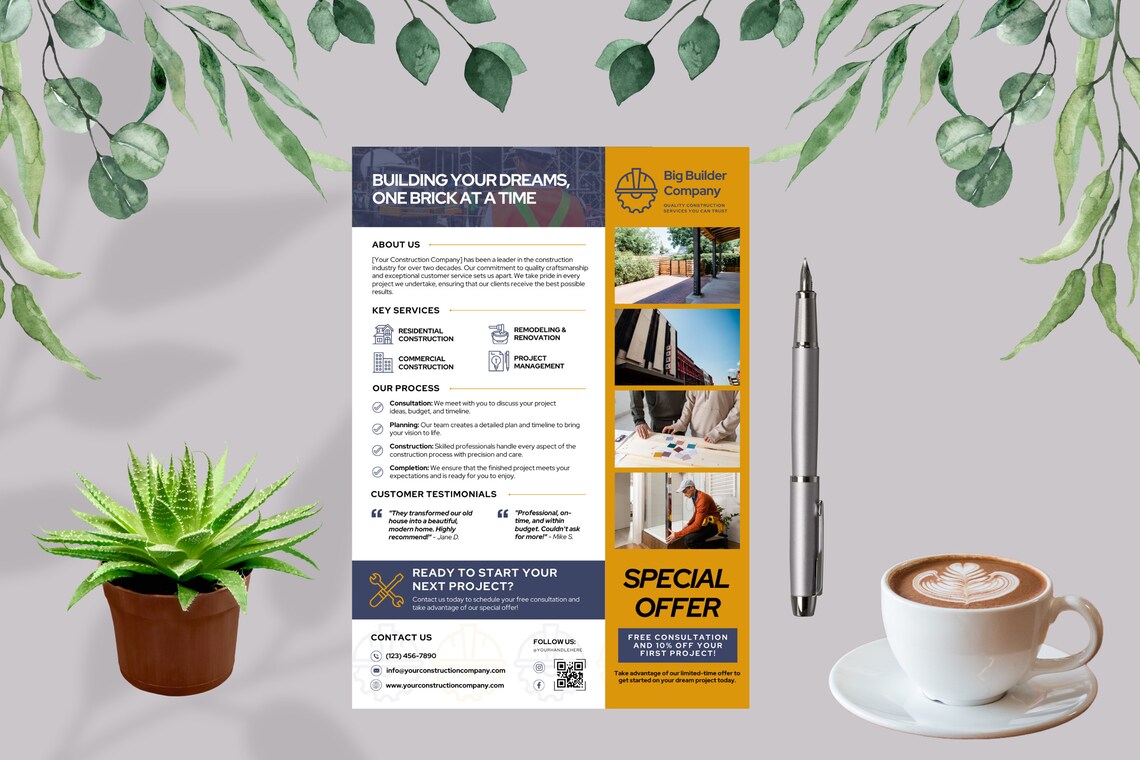 Marketing Flyer Construction, Business Flyer Construction, Construction ...