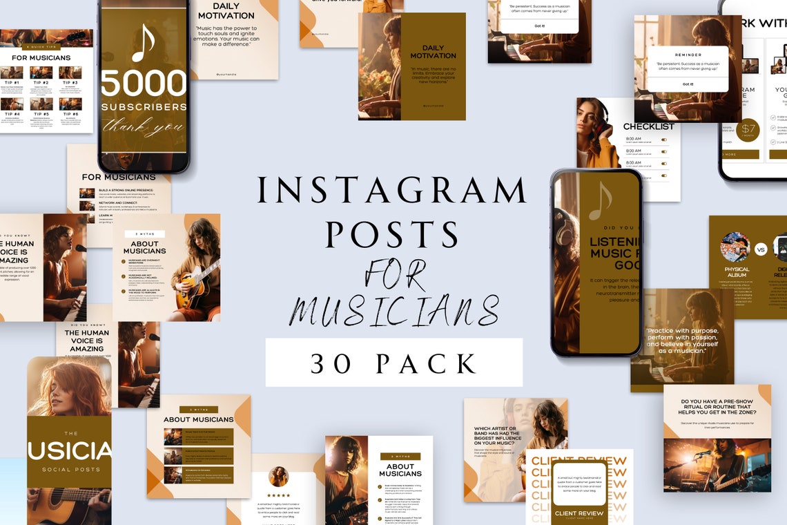 Musician Instagram Template, Musician Instagram Social Media, Artist ...