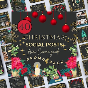 Christmas Social Media Templates, Canva Templates, Festive Content ...