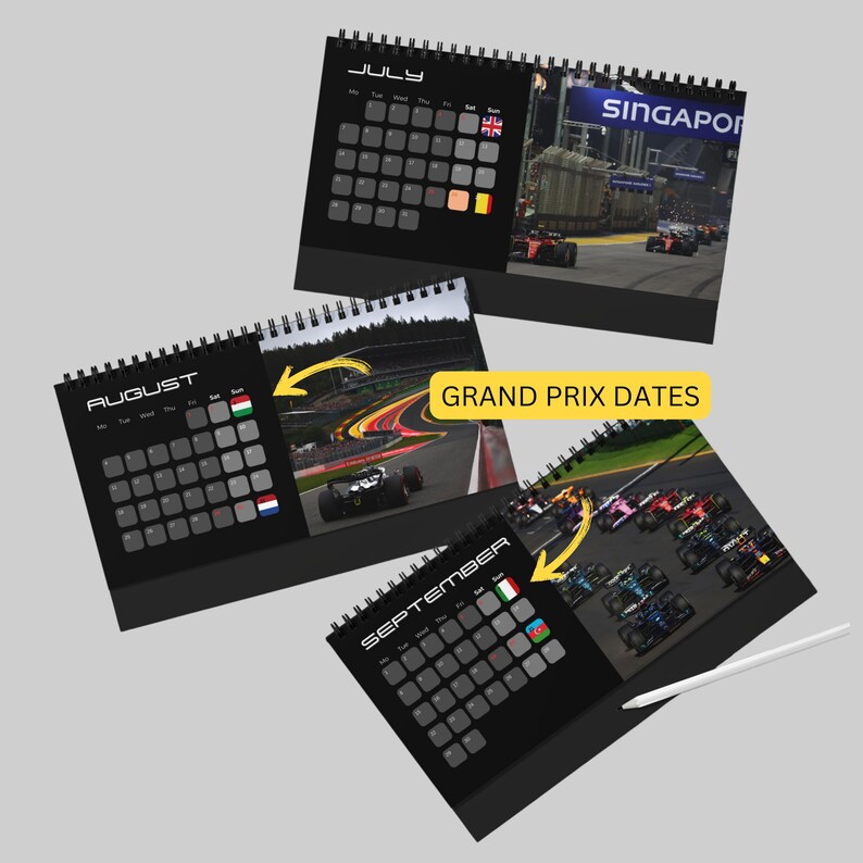 2025 F1 Desk Calendar, Formula 1 Calendar, F1 Race Calendar, F1 Gift ...