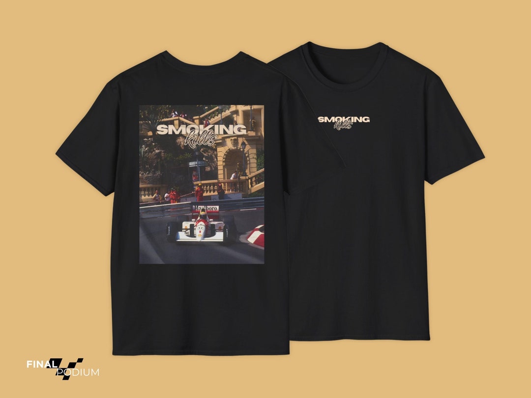 Ayrton Senna Monaco Vintage Style Mclaren F1 Car Inspired Backprint ...