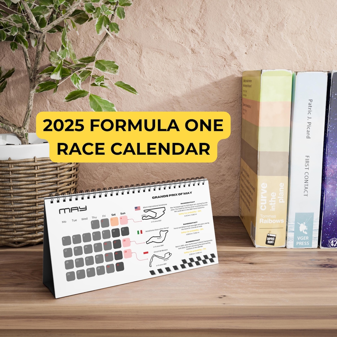 2025 F1 Race Calendar, F1 Desk Calendar 2025, F1 2025 Race Schedule ...