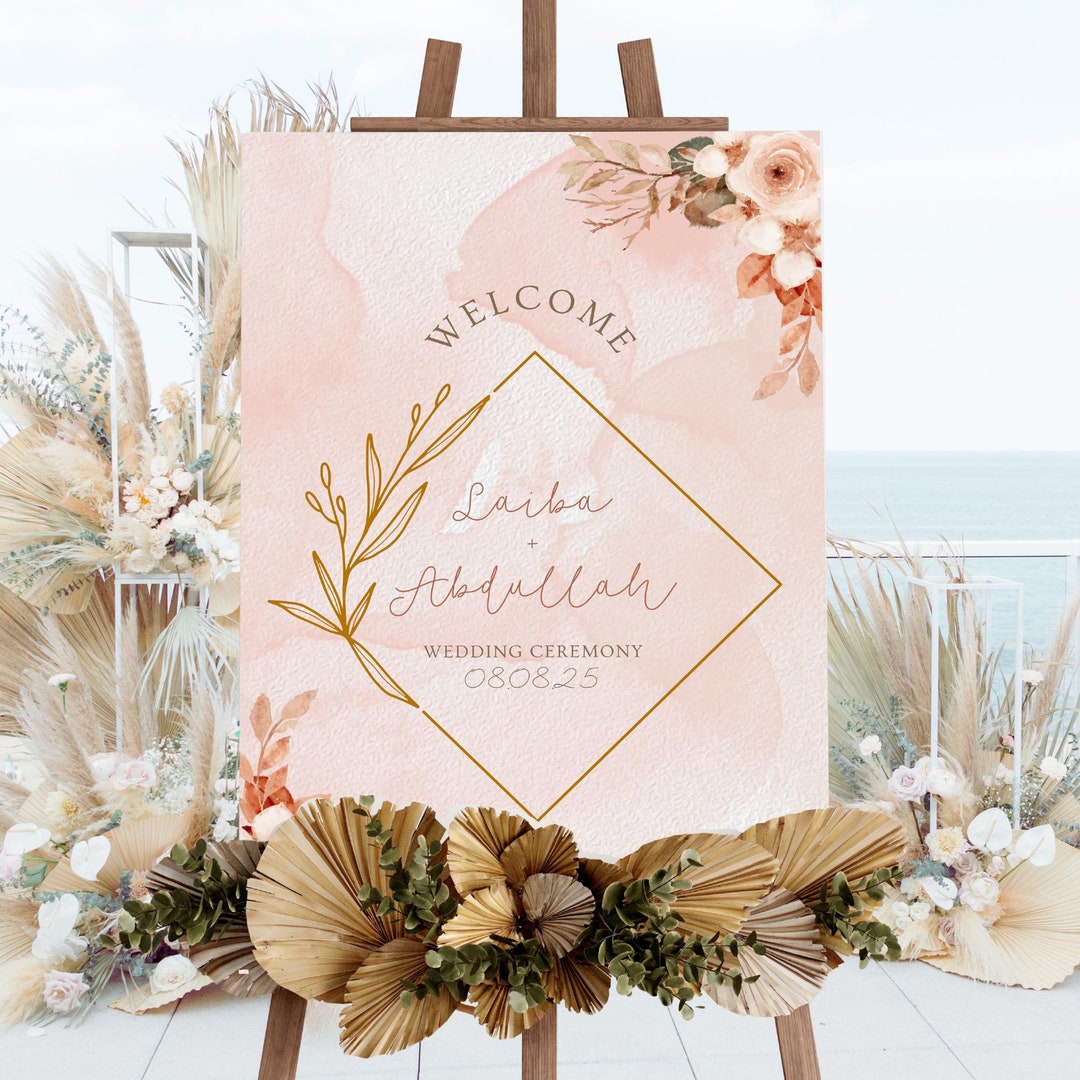Walima Welcome Sign Desi Wedding Sign Boho Wedding Welcome Sign ...