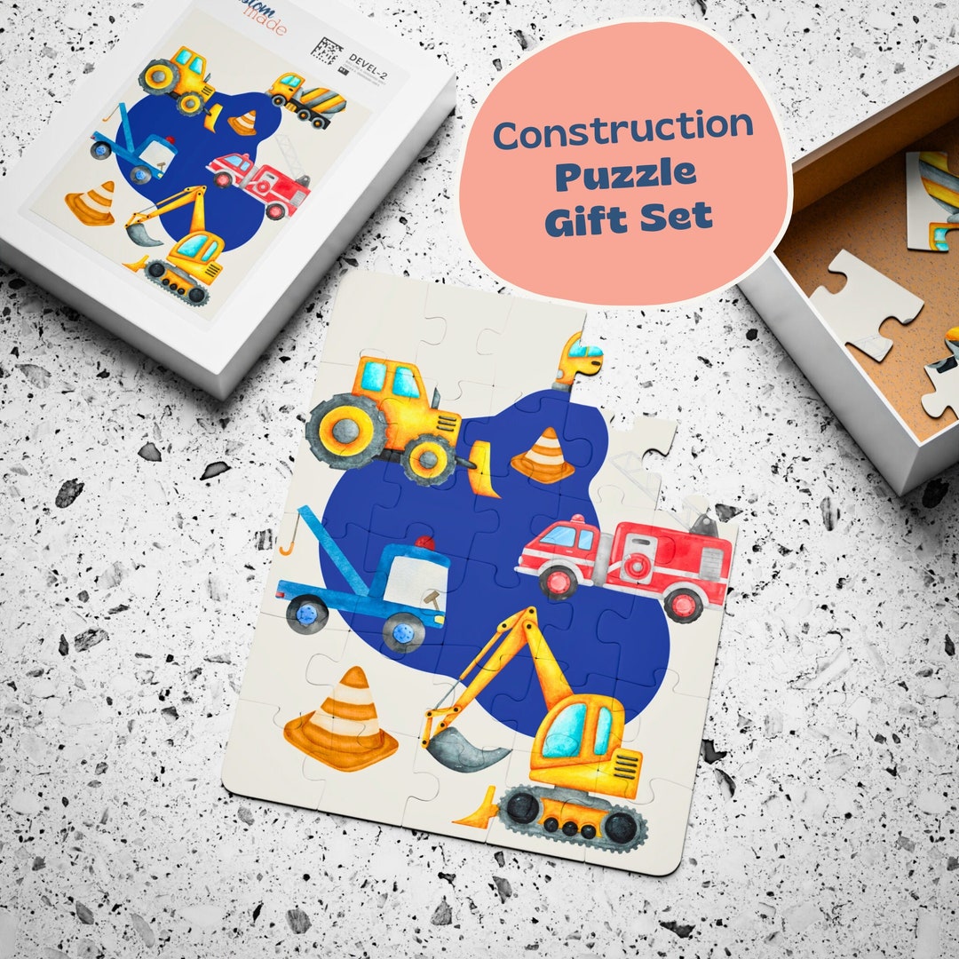 Excavators Puzzle Gift Set for 3 4 5 6 Years Boy Girl Kindergarten ...