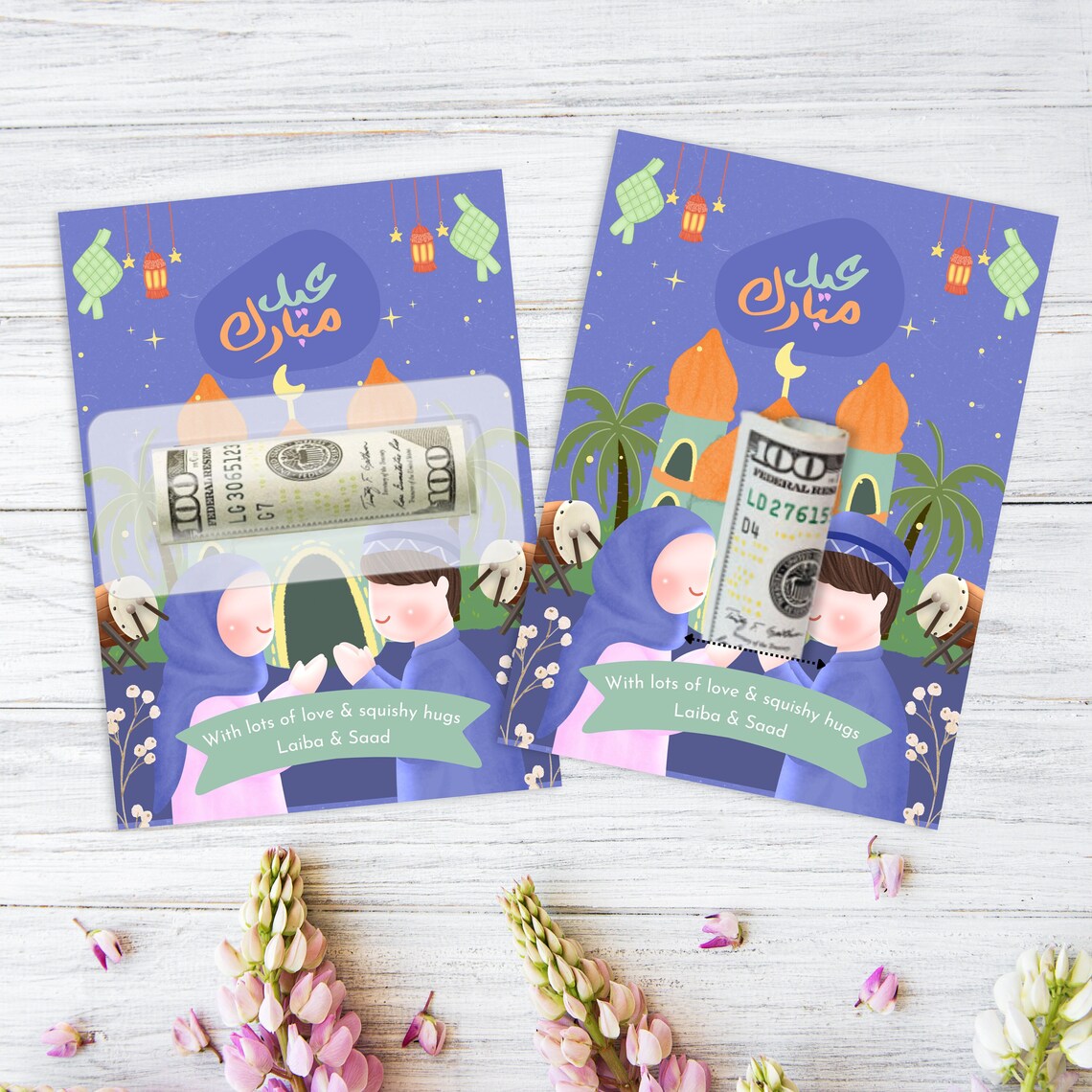 Customized Eid Money Cards Pack of 10 Eid Money Envelopes Cash Gift ...