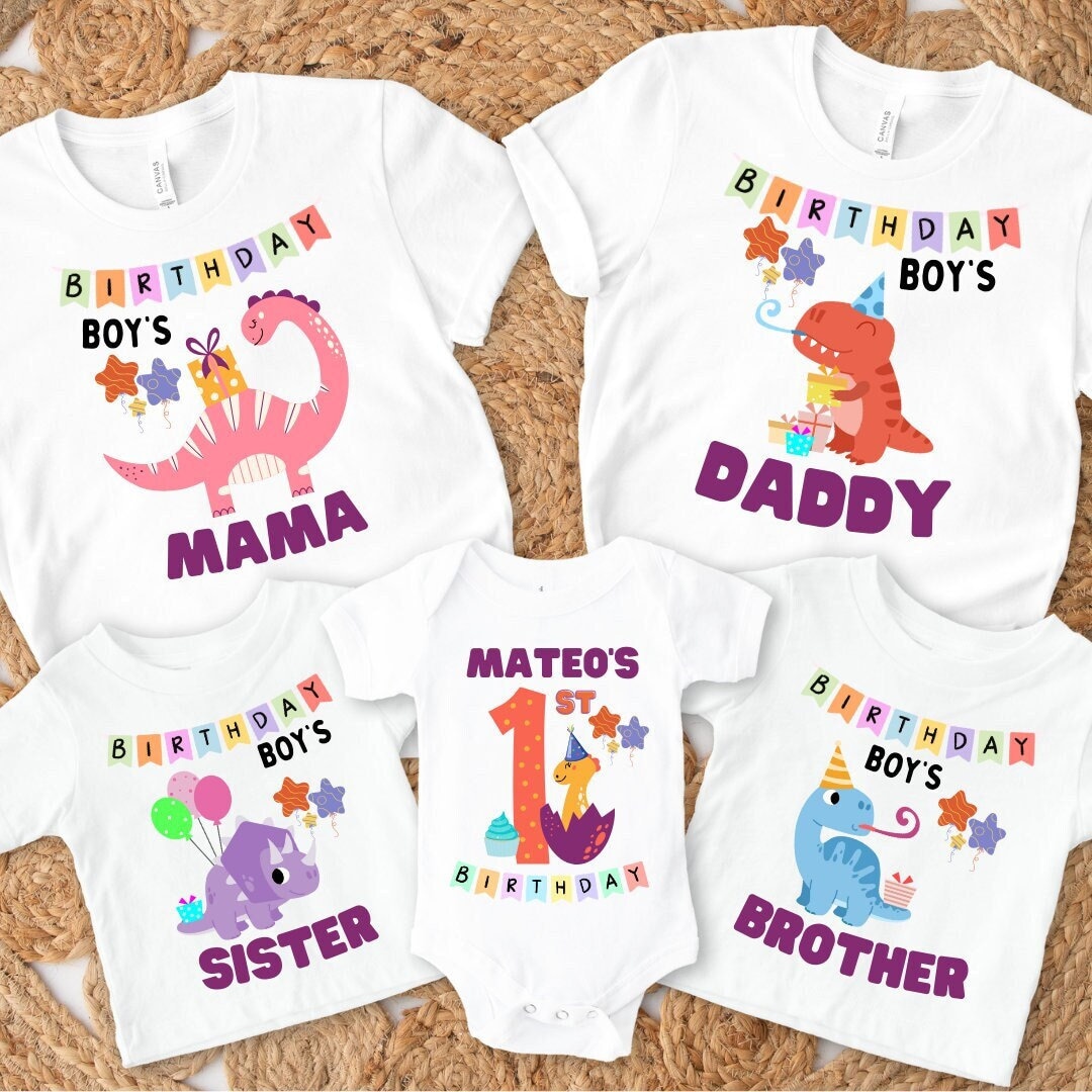 Dino Birthday Shirts Family Dinosaur Shirts Dinosaur Birthday Shirt ...