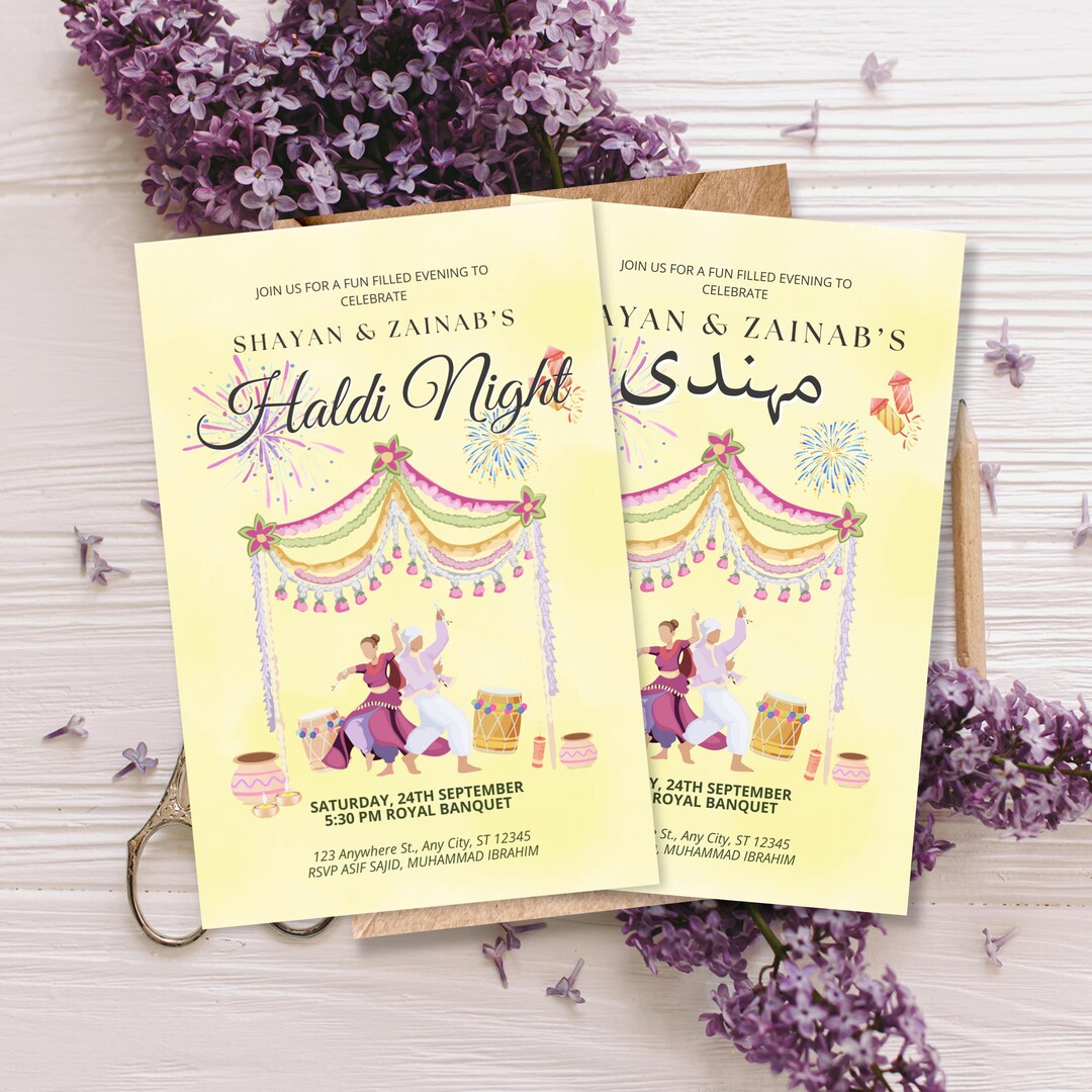 Mehndi Invitation Card Mehndi Invite Dholki Invite Digital Template ...