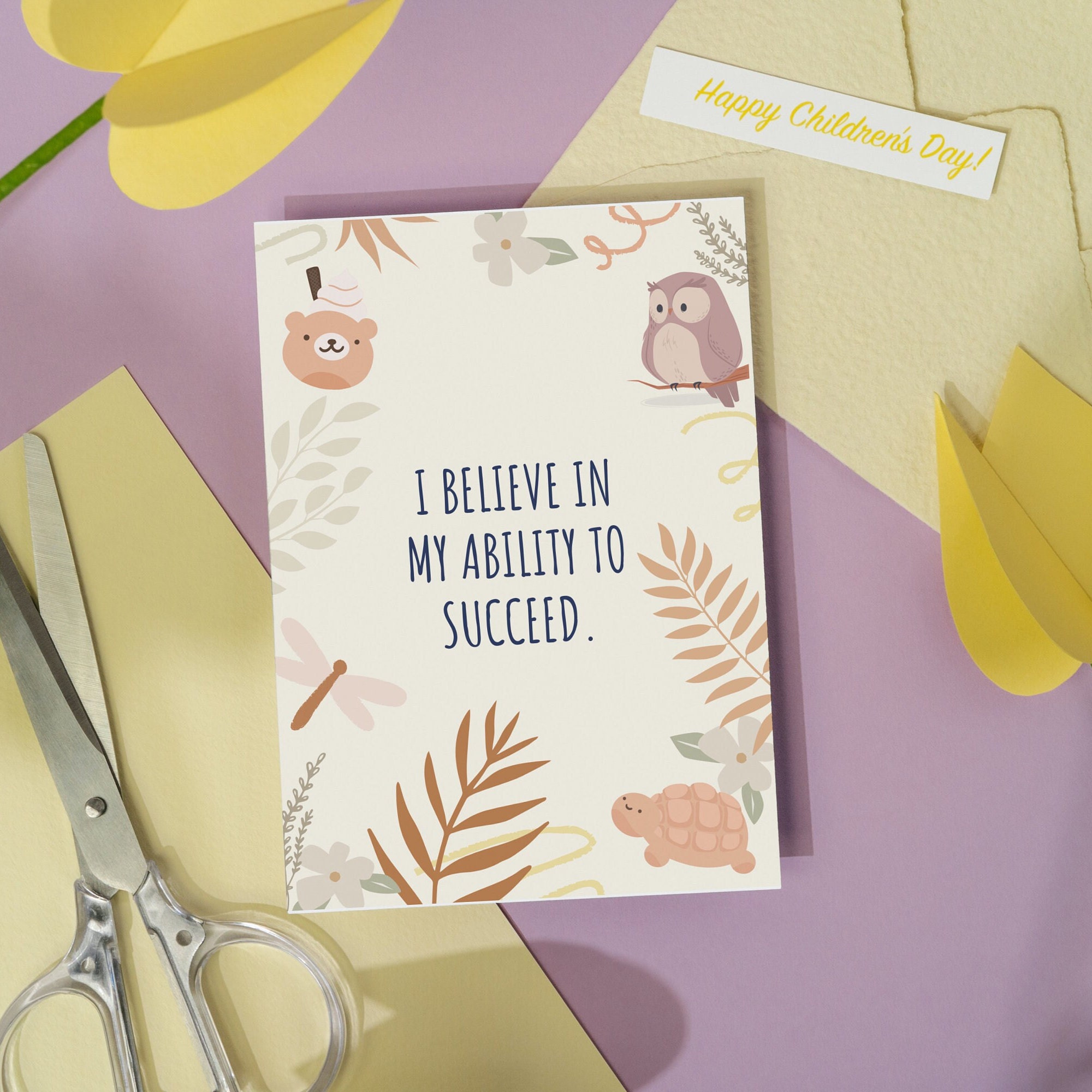 Back to School Kids Affirmation Cards, Children's Positive Motivational ...