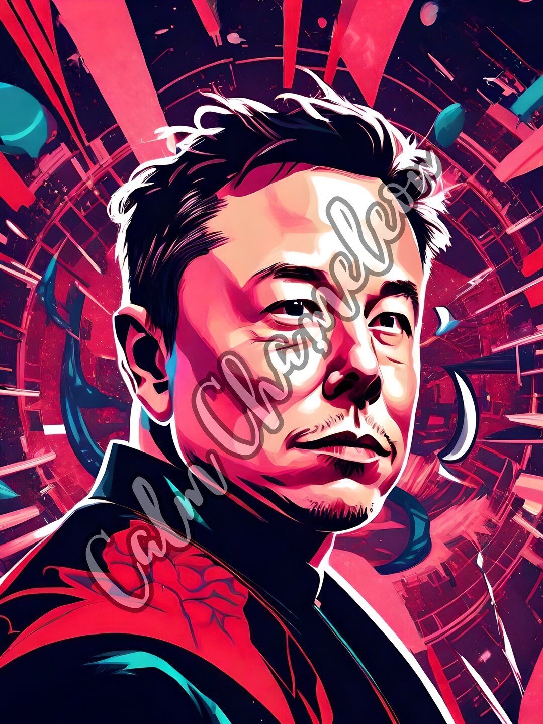 Futuristic Elon Musk Poster Downloadable Art AI Generated - Etsy