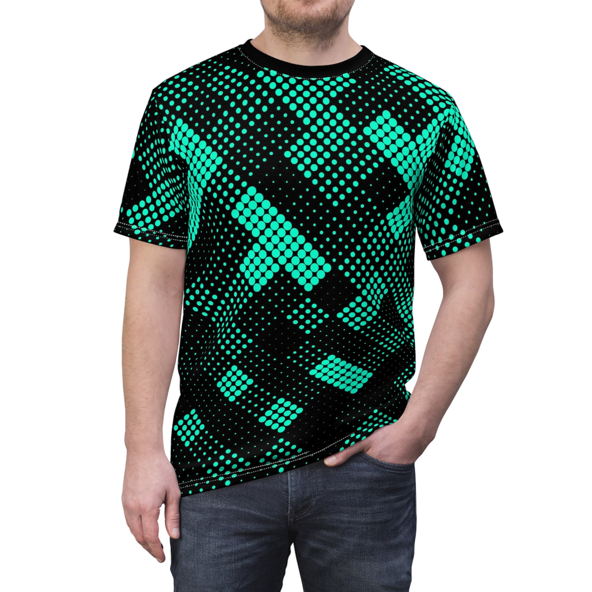 Stylishly Spotted: Stand Out with Our Green Dots T-Shirt sold by Andre ...