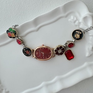 Vintage Design Charm Watch Bracelet | Unique Button Bead Bracelets ...