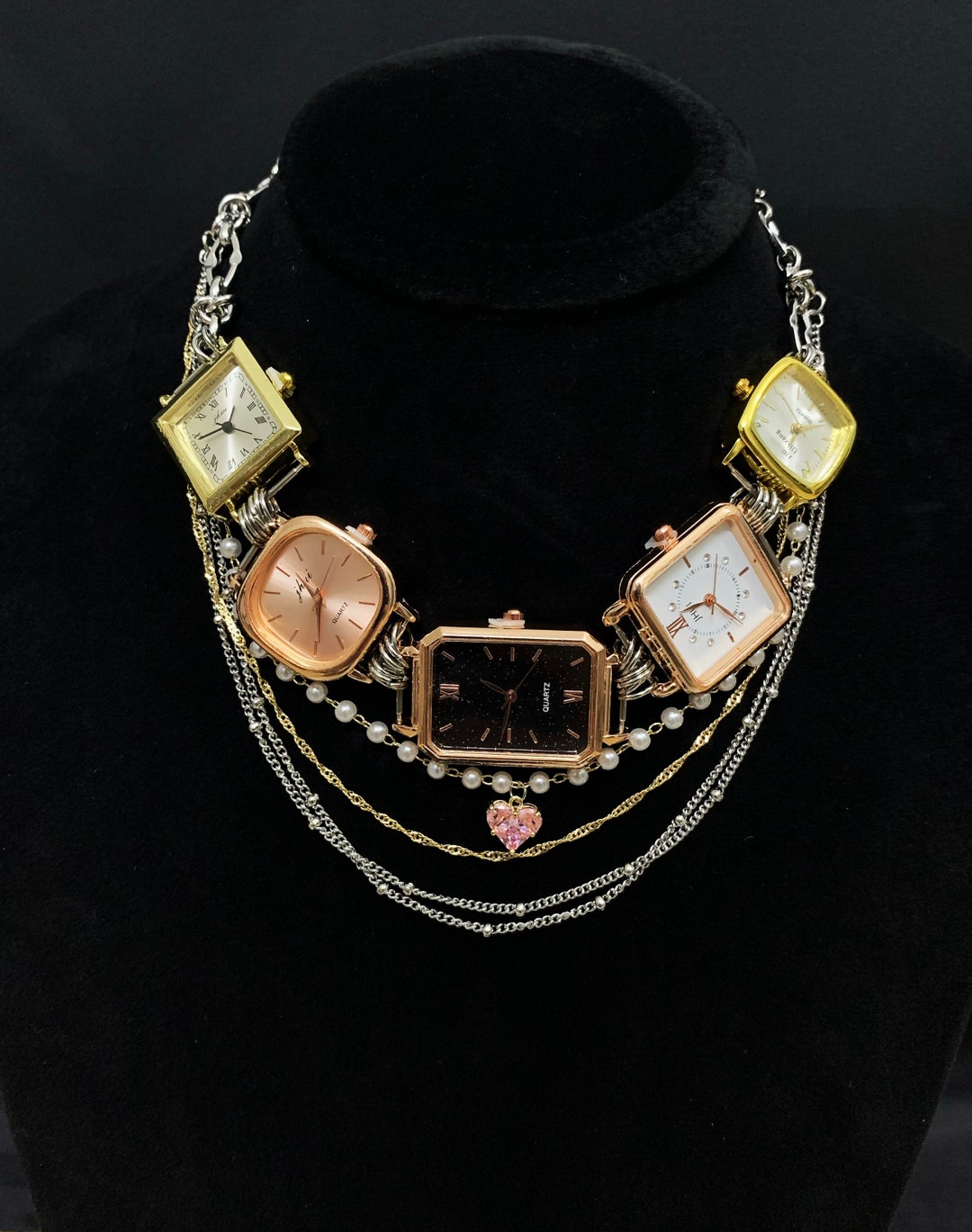 Five Battery Operation Watch Choker Necklace,unique Clock Necklace With ...