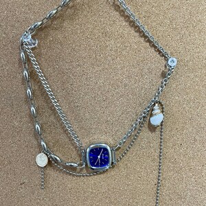 Y2k Chain Necklace,watch Necklace Grunge Necklace,clock Funky Watch ...