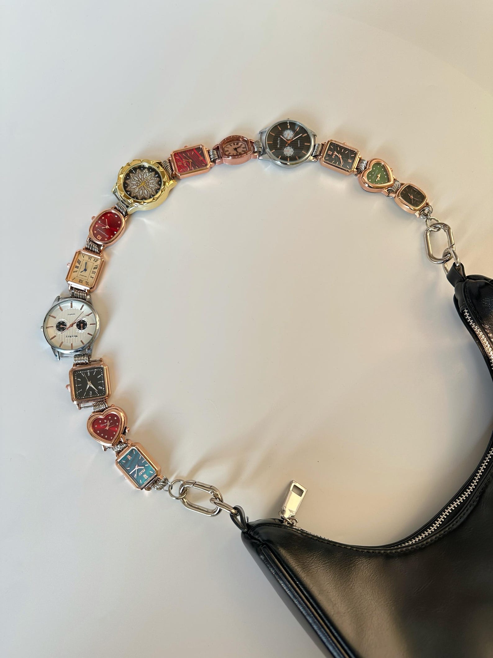 Watch Face Bag Chain,golden Clocks Purses Strap,grunge Bag Accessory ...