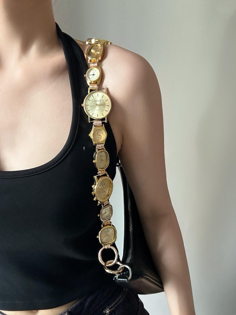 Gold Watch Strap Chain for Bag,vintage Multi-watch Face Purse Strap ...