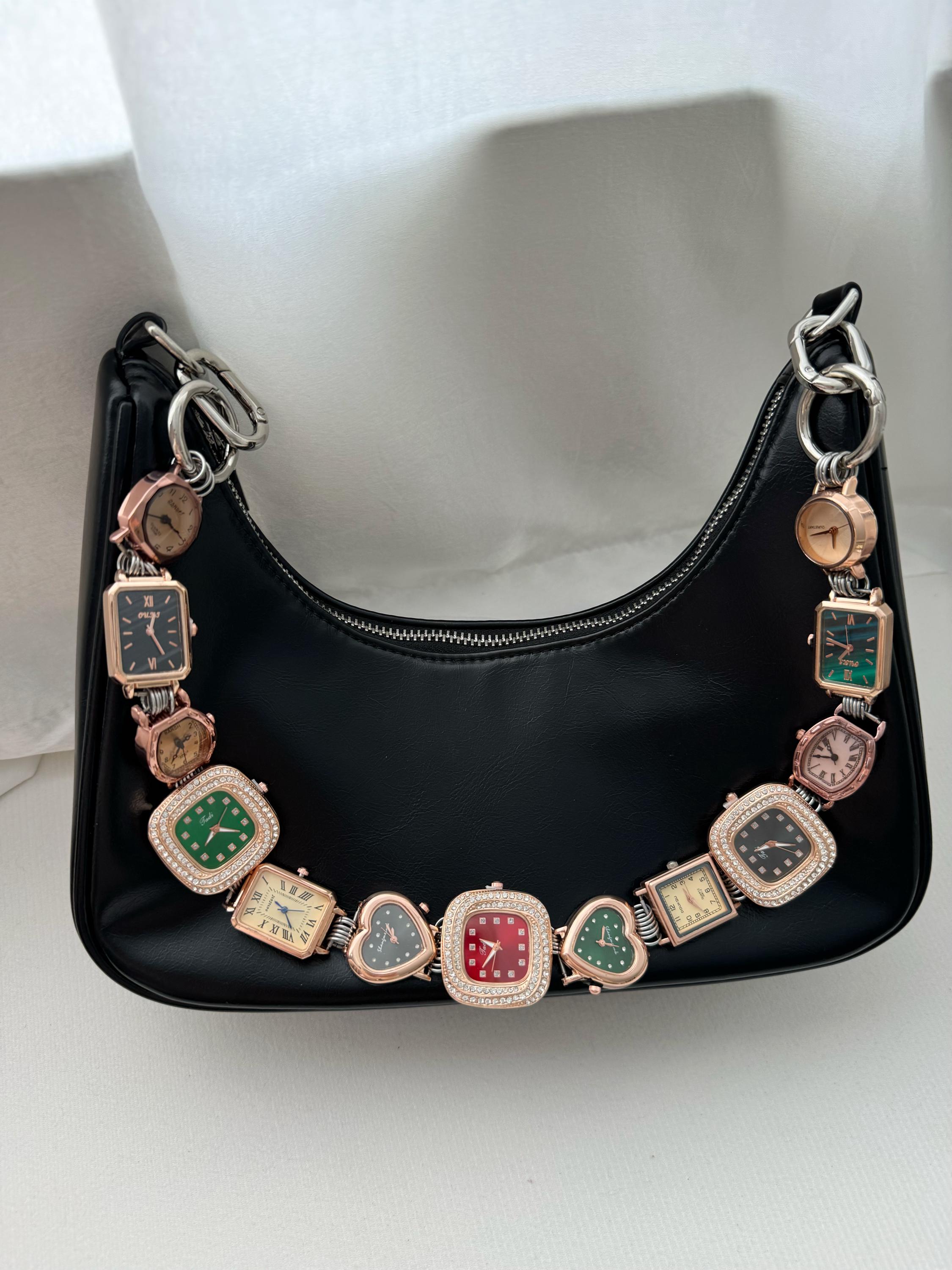 Vintage Watch Chain Strap | Watch Link Purse Strap | Colorful Heart ...