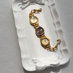 Retro Gold Watch Face Bracelet–handmade Timepiece Bracelet–vintage ...