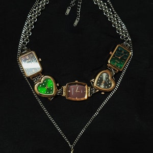 Watch Faces Choker Se,punk Sliver Chain Clock Jewelry,unique Clock ...
