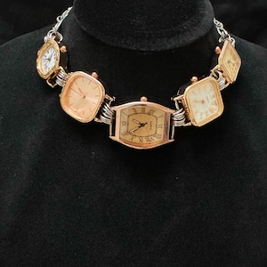 Retro Watch Choker Necklace,metallic Clock Jewelry,vintage Gold Watch ...