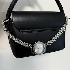 Retro Watch Bag Strap,golden Grunge Clocks Purses Strap Chain,punk ...