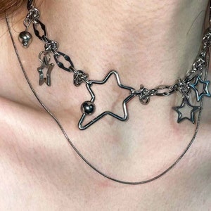 Star Y2k Necklace,y2k Necklace,chunky Necklace,chain Star Necklace ...