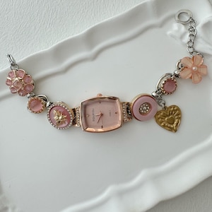 Vintage Design Charm Watch Bracelet | Unique Button Bead Bracelets ...