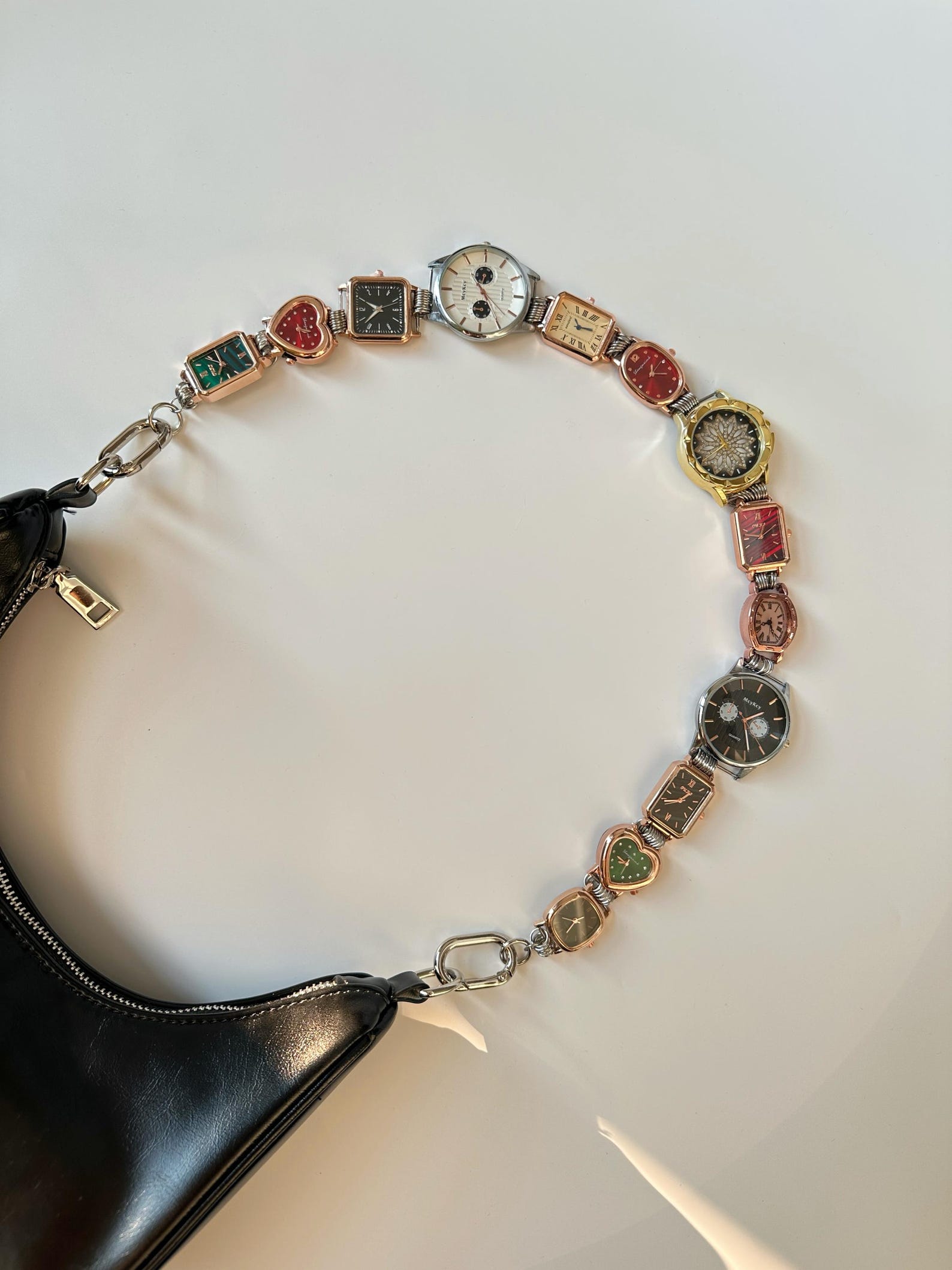 Watch Face Bag Chain,golden Clocks Purses Strap,grunge Bag Accessory ...