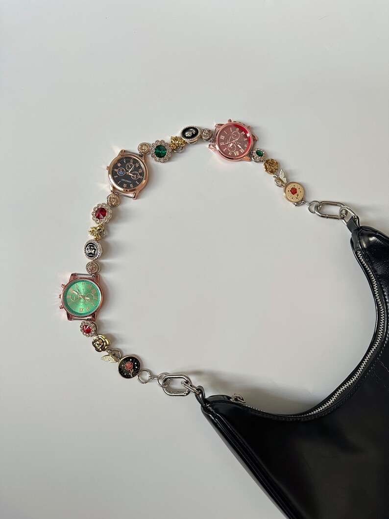 Handmade Watch & Button Bag Strap,clocks Purses Strap,grunge Bag ...