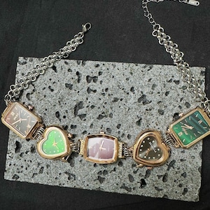 Watch Faces Choker Se,punk Sliver Chain Clock Jewelry,unique Clock ...
