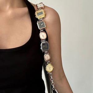 Punk Style Watch Face Bag Chain,multicolor Clocks Chunky Silver Bag ...