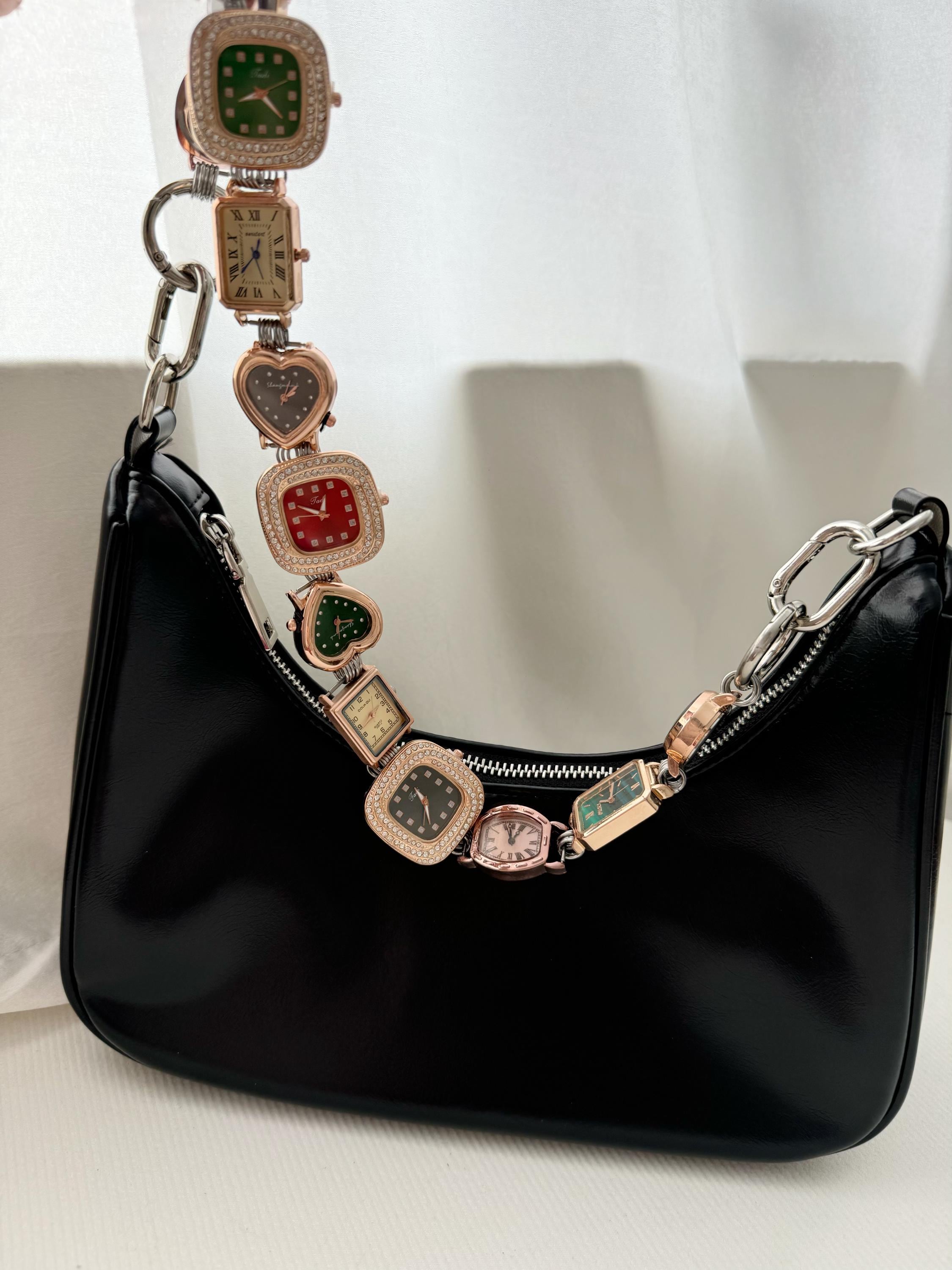 Vintage Watch Chain Strap | Watch Link Purse Strap | Colorful Heart ...
